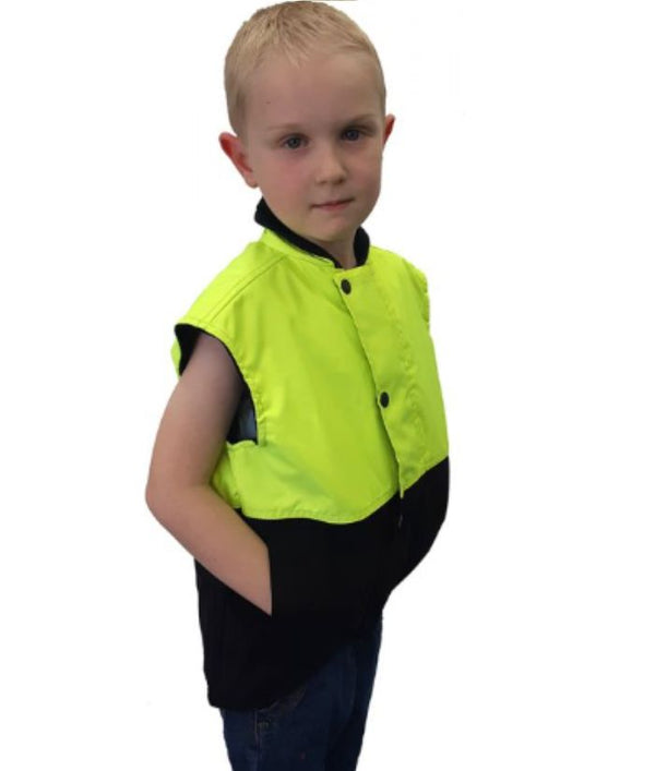Children's Hi Vis Oilskin Sleeveless Vest - Ticketwear NZ
