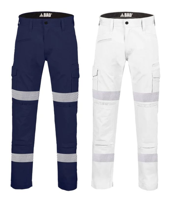 Bad Attitude Mens Slim Fit Work Pants With 3m Tape